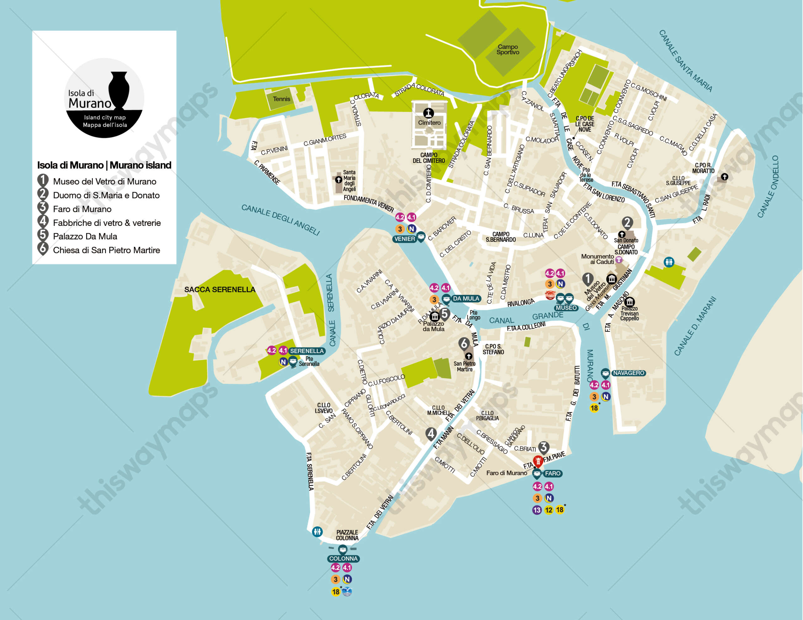 Map of Murano - thiswaymaps mappe personalizzate e vettoriali per ...