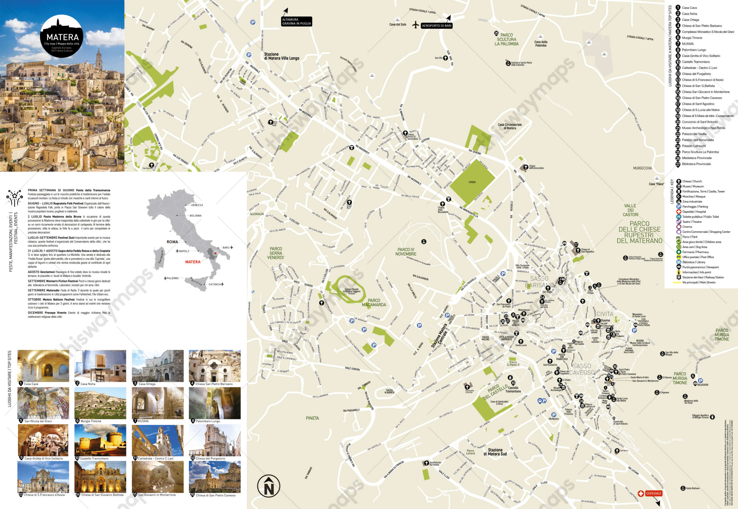 Mappa di Matera - thiswaymaps mappe personalizzate e vettoriali per ...