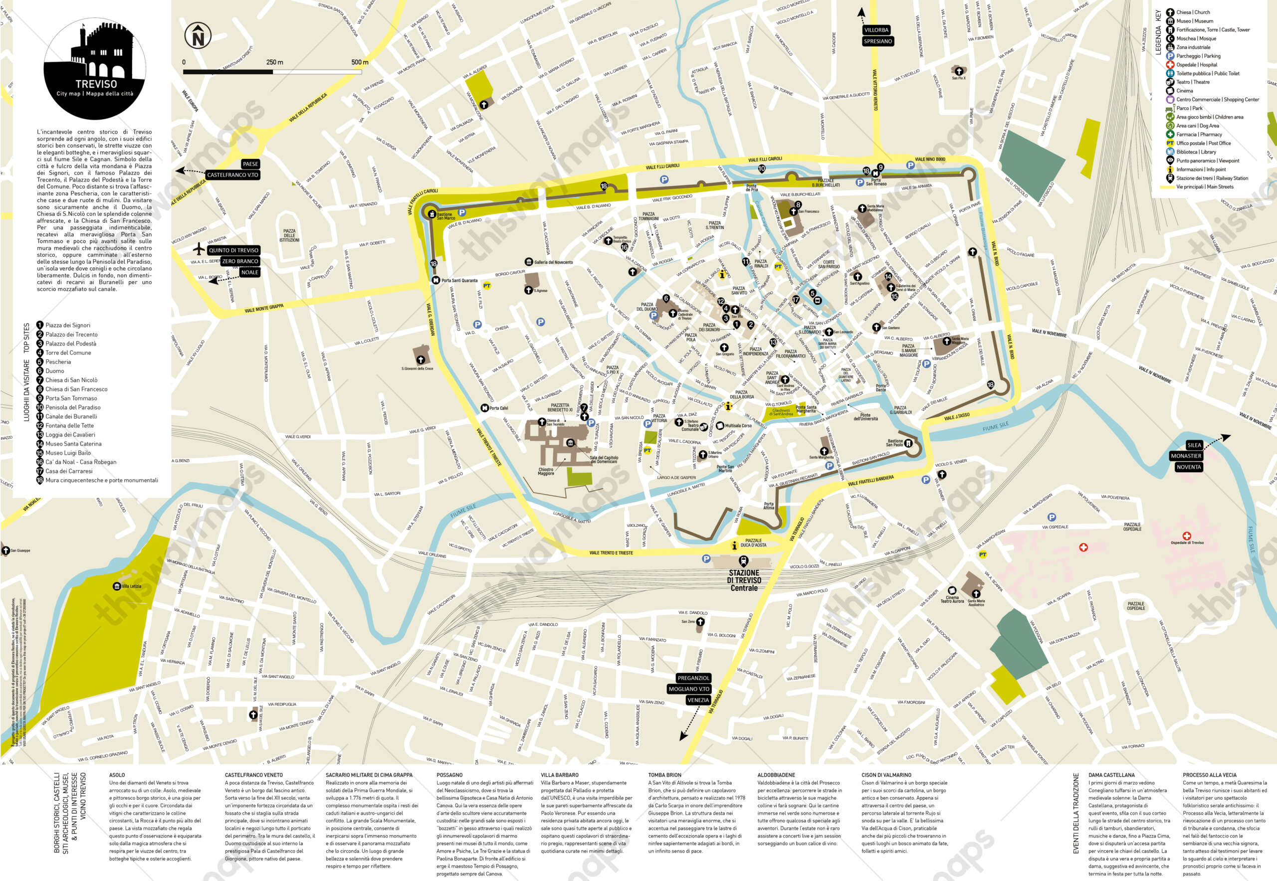 Mappa di Treviso - thiswaymaps mappe personalizzate e vettoriali per ...