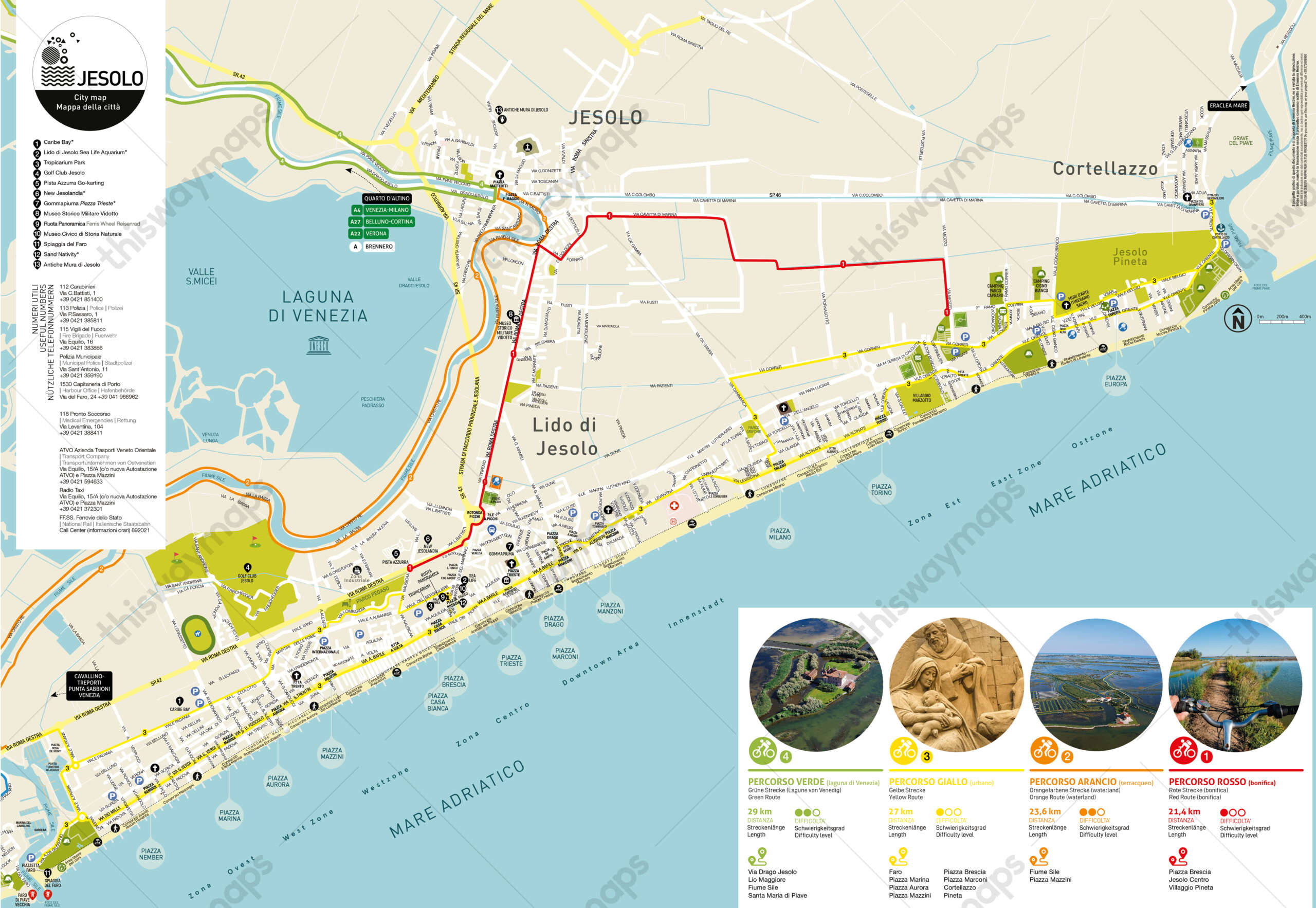 Mappa di Jesolo - thiswaymaps mappe personalizzate e vettoriali per ...