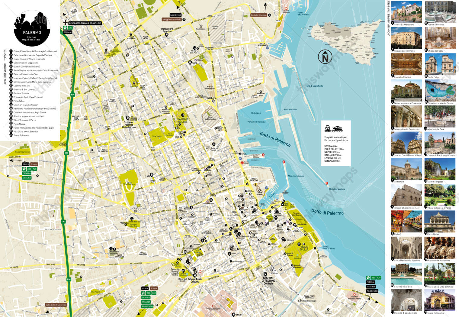Mappa di Palermo - thiswaymaps mappe personalizzate e vettoriali per ...