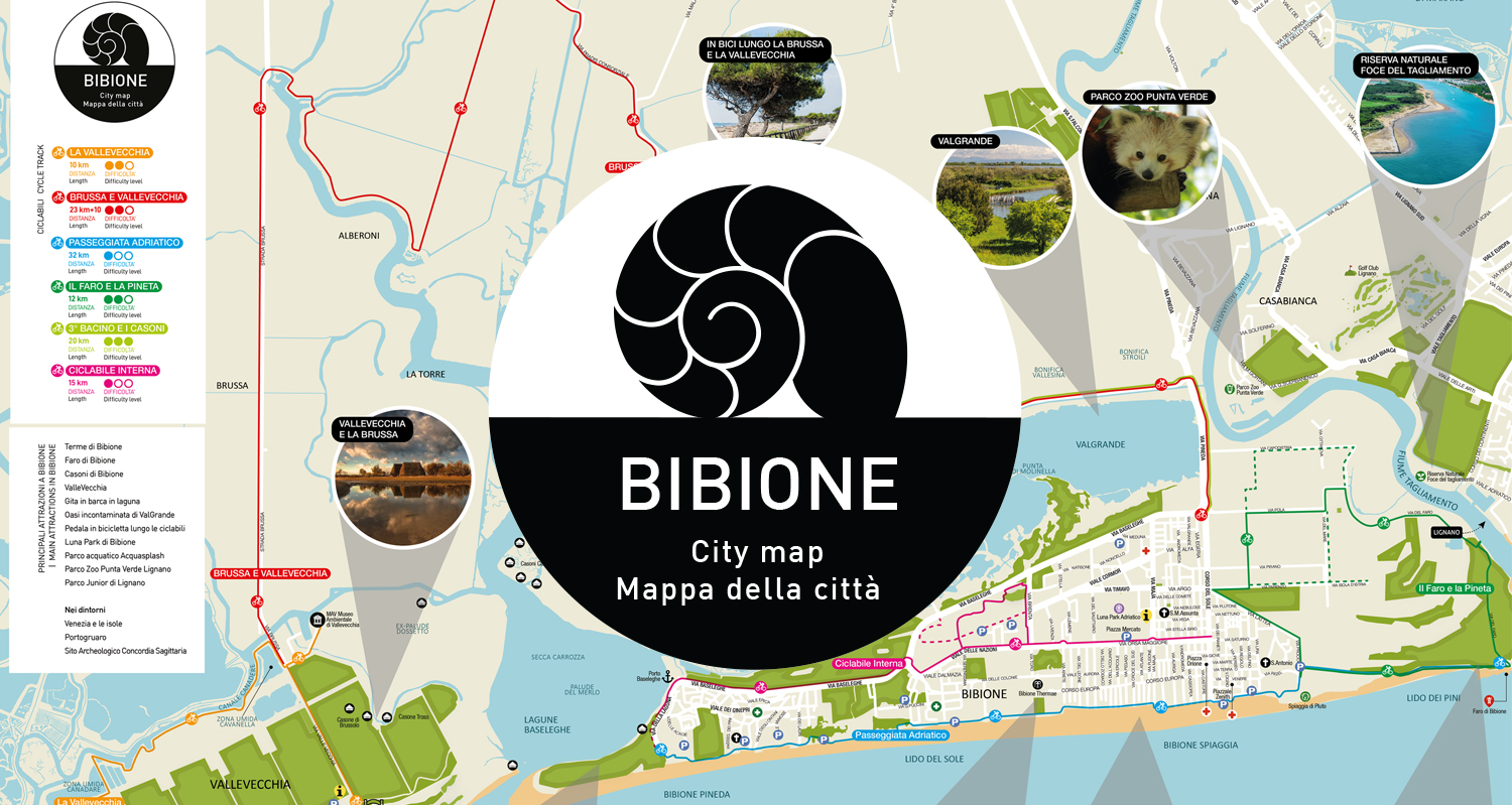 Mappa di Bibione - thiswaymaps mappe personalizzate e vettoriali per ...