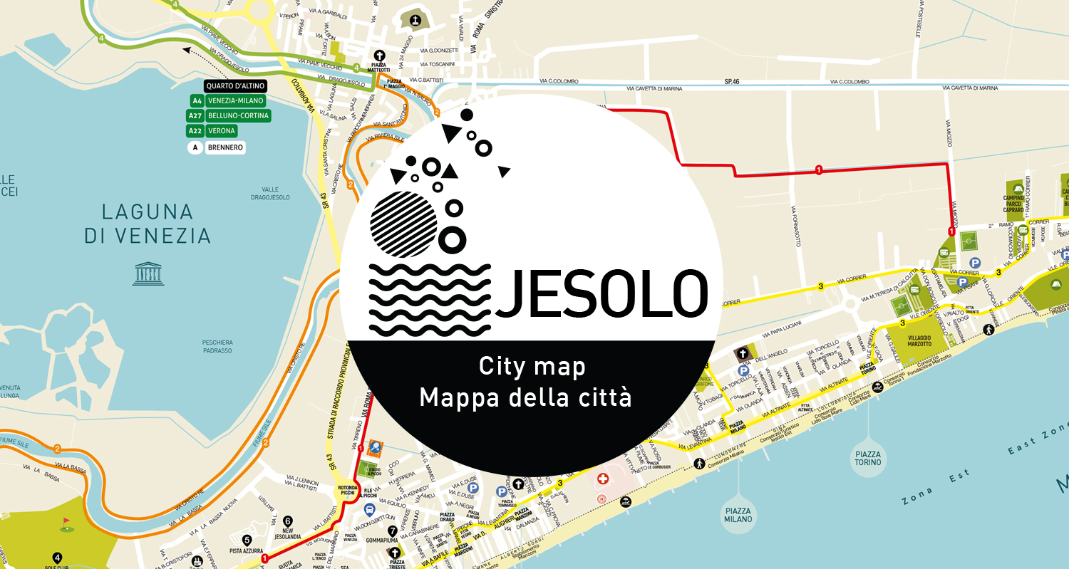 Mappa di Jesolo - thiswaymaps mappe personalizzate e vettoriali per ...
